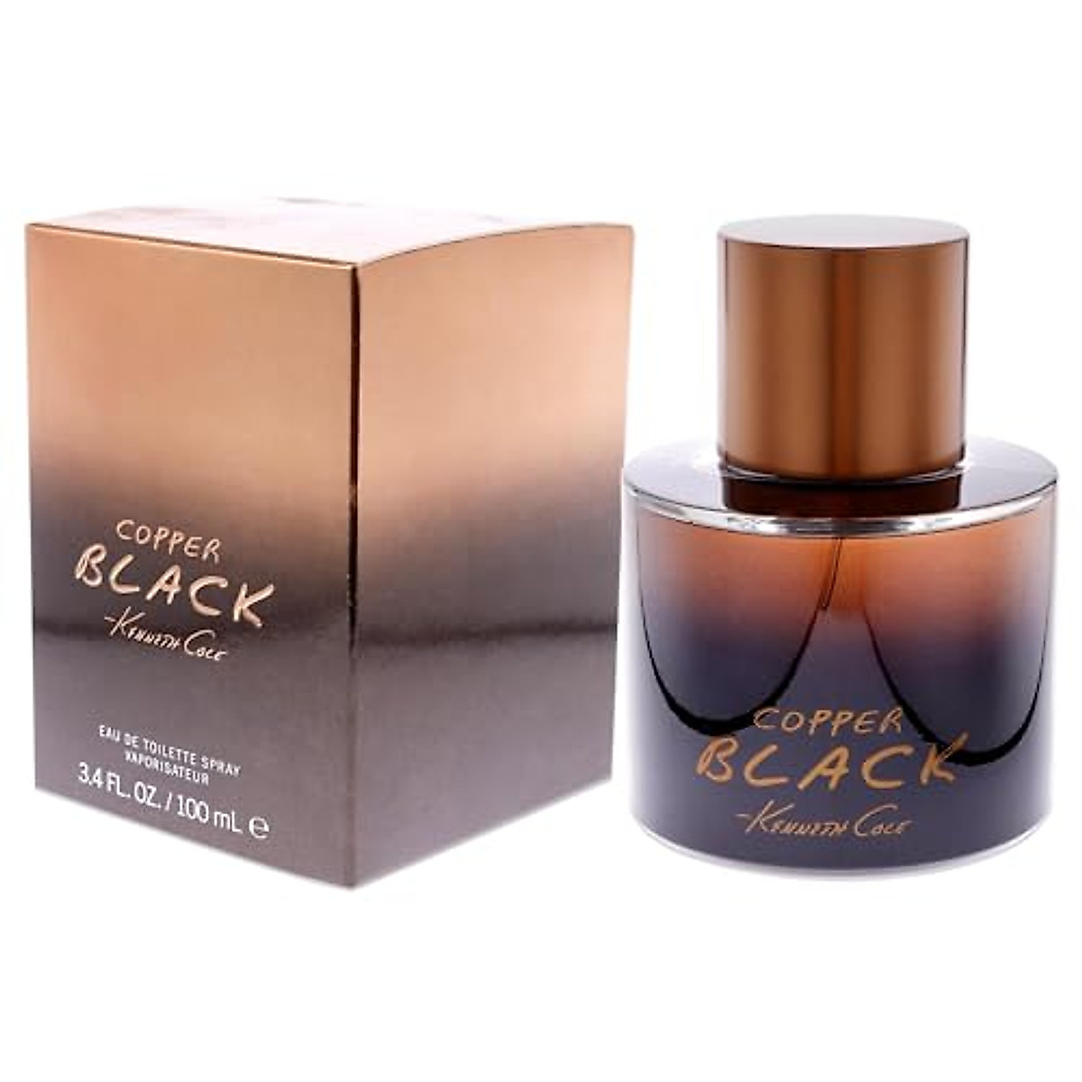 Kenneth Cole Copper Black Eau de Toilette Spray for Men, 3.4 Fl Oz