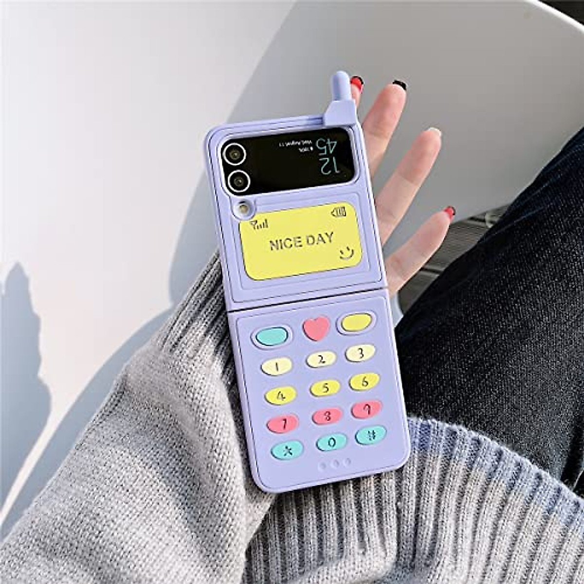 NiceKing Compatible with Samsung Galaxy Z Flip 4 5G 2022 Case Hard Plastic Frame Silicone Shockproof Cover for Samsung Z Flip 4 Purple