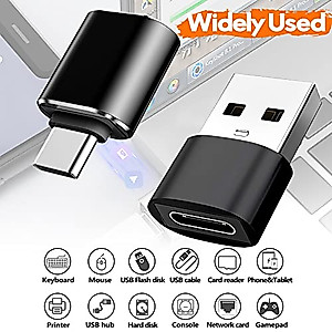 jaroco USB C Male to USB Female Adapter(2 Pack)&USB Male to USB C Female Adapter (2 Pack) Supports SuperSpeed Data Transfer & Fast Charging,Black