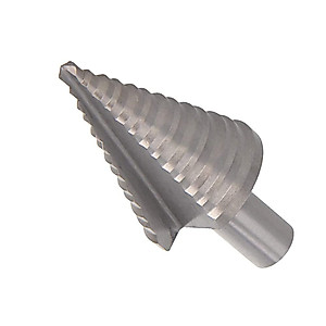 Utoolmart Step Drill Bit HSS 5mm to 35mm 13 Step Size Titanium Coated Straight Flutes Round Shank for Metal Wood Plastic Silver 1pcs
