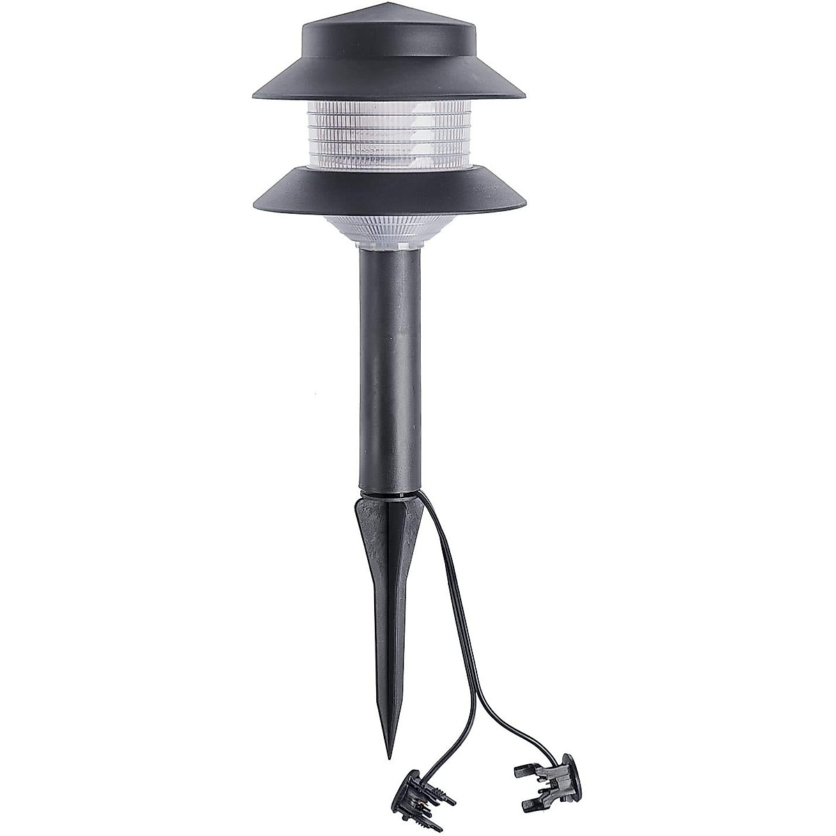 Sterno Home GL22627BK Outdoor Path, Plastic 2-Tier Low Voltage Landscape Lighting, 8.66 x 5.2-Inches (4W Warm White/15 Lumens), Single, Black