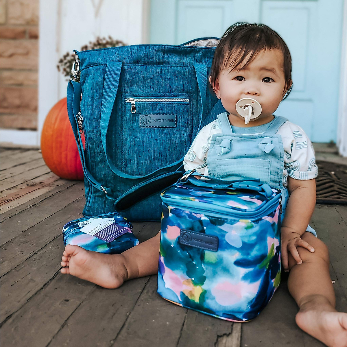 Sarah Wells Cold Gold Breastmilk Cooler with Ice Pack (Aquarelle)