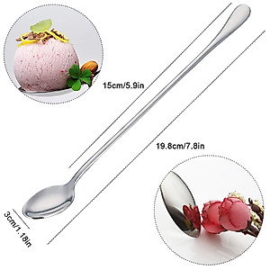 Long Handle Stirring Spoon, DaKuan Set of 10 Stainless Steel Mixing Spoon for Iced Tea, Coffee, Cocktail, Milkshake, Cold Drink