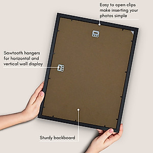 Americanflat 13.5x18 School Picture Frame Pre-K to 12 - Fits Twelve 2.5x3.5 Photos and One 5x7 Picture or Use as One 13.5x18 Frame - Signature Collection - K-12 Picture Frame for Wall Display - Black