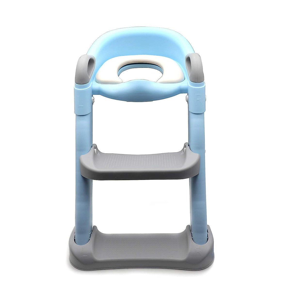 HTTMT- Classic Potty Training Toilet Ladder Seat With Upgraded Cushion Step Stool Ladder Toilet Chair/Toilet Trainer for Baby Toddler Kids Children In Blue [P/N: ET-BABY002-BLUE STEP-C]
