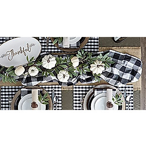DII Buffalo Check Collection, Classic Farmhouse Table Runner, 14x72, Black & White