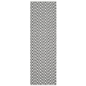 SAFAVIEH Montauk Collection 2'3" x 9' Grey/Ivory MTK812A Handmade Chevron Cotton Runner Rug