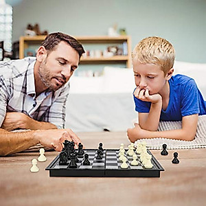 Aomola Travel Chess Set for Kids and Adults 3 in 1 Magnetic Chess Checkers Backgammon Folding Board Games Educational Toys with Storage Bag, 9.8" x 9.8"