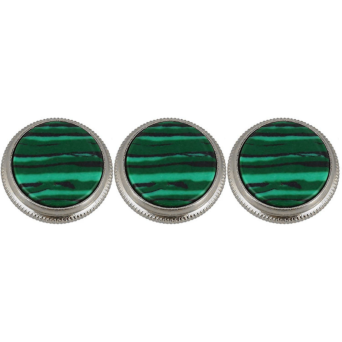 Jiayouy Silver Green Texture Inlay Trumpet Finger Buttons for Trumpet Accessory Replacement 3 Pcs
