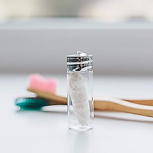 Biodegradable Dental Floss by TreeBird | Refillable & Reusable Zero Waste Glass Dispenser | 3x33yd Waxed Natural Cruelty Free Peace Silk Spools | 100% Compostable | Eco Friendly Plastic Free Oral Care