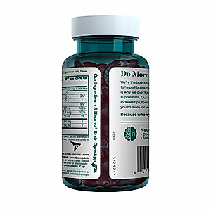 NEURIVA Plus Brain Supplement For Memory, Focus & Concentration + Cognative Function with Vitamins B6 & B12 and Clinically Tested Nootropics Phosphatidylserine and Neurofactor, 50ct Strawberry Gummies