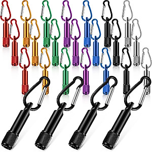 CHENGU 25 Pack Mini Keychain Flashlights Bulk with Carabiner Pocket Handheld Flashlight for Camping Hiking Outdoor Activity(Multi Color)
