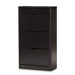 Baxton Studio Cayla 4 Drawer Shoe Cabinet in Black