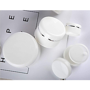 6 Pack 3.4oz/100g Empty Plastic Clear Round Jars Bottles With Inner Liners and Screw Lid Refillable Make-up Cosmetic Jars Face Cream Lip Balm Lotion Storage Container