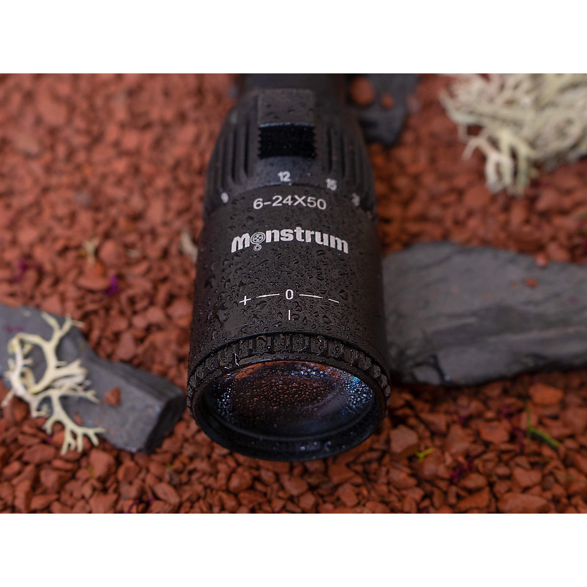 Monstrum G2 6-24x50 First Focal Plane FFP Rifle Scope with Parallax Adjustment | ME308 Extended Offset Scope Mount | Bundle