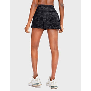 Soothfeel Pleated Tennis Skirt for Women with Pockets Women's High Waisted Athletic Golf Skorts Skirts for Workout Running（Grey Camo, M）