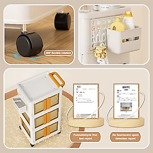 Sineda Storage Bins with Lids - 28 Quart Collapsible Storage Bins, Stackable Storage Bins with Wheels and Door, Ideal for Storage and Organization.(Off White - 3Pack)