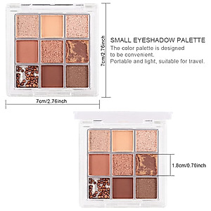 AMY'S DIARY Copper Matte and Shimmer Eyeshadow Palette, Hazel Smokey Eye Makeup Palette, Waterproof Long Lasting