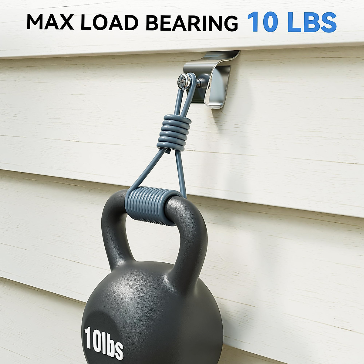 HUXOR 10-Pack Vinyl Siding Screws Hooks for Home Security Camera, Outdoor No-Hole Camera Mount Hanger for Blink, Arlo, Ring, Stainless Steel Siding Clips