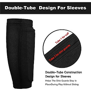 Soccer Shin Guards for Kids Youth, Shin Guard and Shin Guard Sleeves for Boys and Girls for Football Games EVA Cushion Protection Reduce Shocks and Injuries