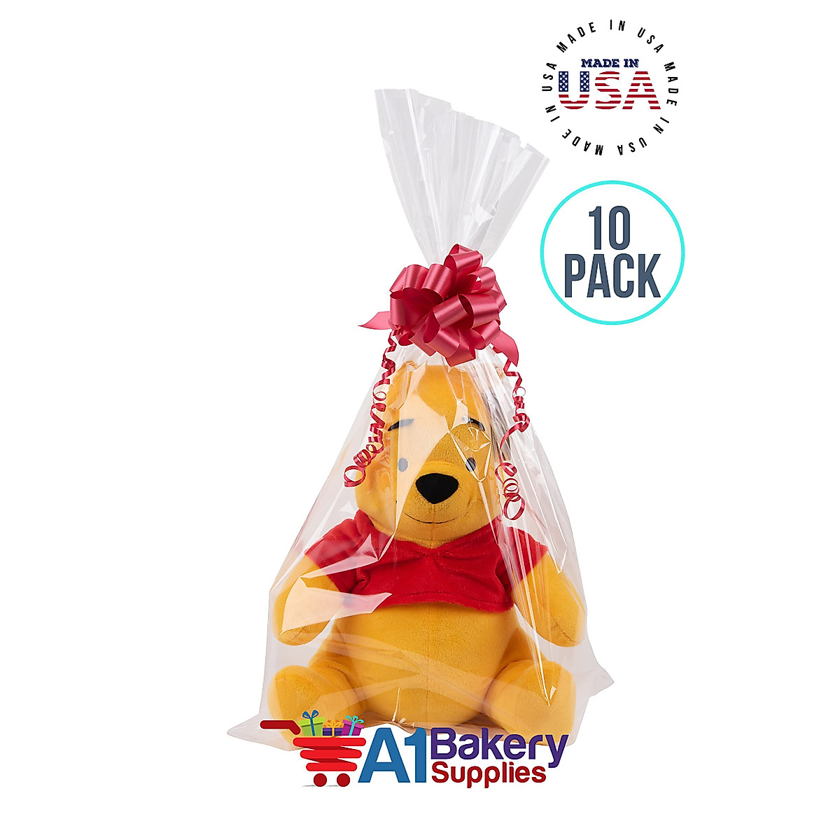 Cellophane Bags For Baskets Cellophane Gift Bags For Wine Bottles, Small Baskets, Mugs And Gifts Clear Cellophane Bags Basket Bags Cello Gift Bags Gusset Style Bag 12 in. X 4 in X 20 in. 10 Pack