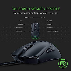Razer Viper Mini - Wired Gaming Mouse for PC/Mac (Ultralight 61g, Ambidextrous, Speedflex Cable, 8,500 DPI Optical Sensor, Chroma RGB Illumination) Black