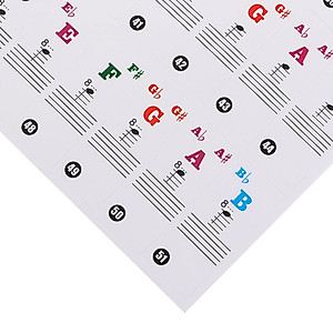 1 Set Electronic Keyboard Stickers Music Label Notes 88/61/54/49 Key Transparent for White Keys Piano Decoration(1.37inch,Transparent)