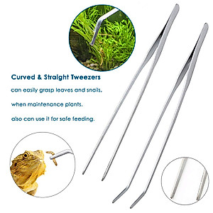 Capetsma Aquascape Tools, Long Stainless Steel Aquarium Plant Tools Aquarium Tweezers Scissors Spatula Tool Set Bonsai Kit Algae Scrapers Aquarium Cleaning Kit for Fish Tank Starter kit