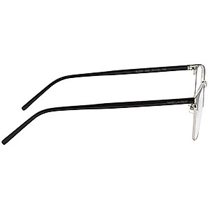 Saint Laurent SL 224 002 Black Silver Metal Square Eyeglasses 52mm