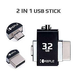 32GB USB Stick OTG to Micro USB 2 in 1 Pen Flash Drive Memory Stick 2.0 Compatible with Samsung Galaxy Tab S, S 8.4, S 10.5, S2 8.0, S2 9.7, A 7.0, A 8.0, A 9.7, A 10.1 | 32 GB Thumb Drive Dual Port