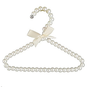 Jili Online Pack of 10Pcs, Pearl White Beaded Hanger Clothes Trouser 20cm Household Organization (White Color)