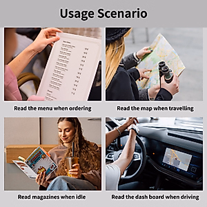 DXYXYO Slim Pocket Reading Glasses Men 2 Pack, Womens Compact Small Metal Readers with Portable Case, 2.0+ Black and Grey