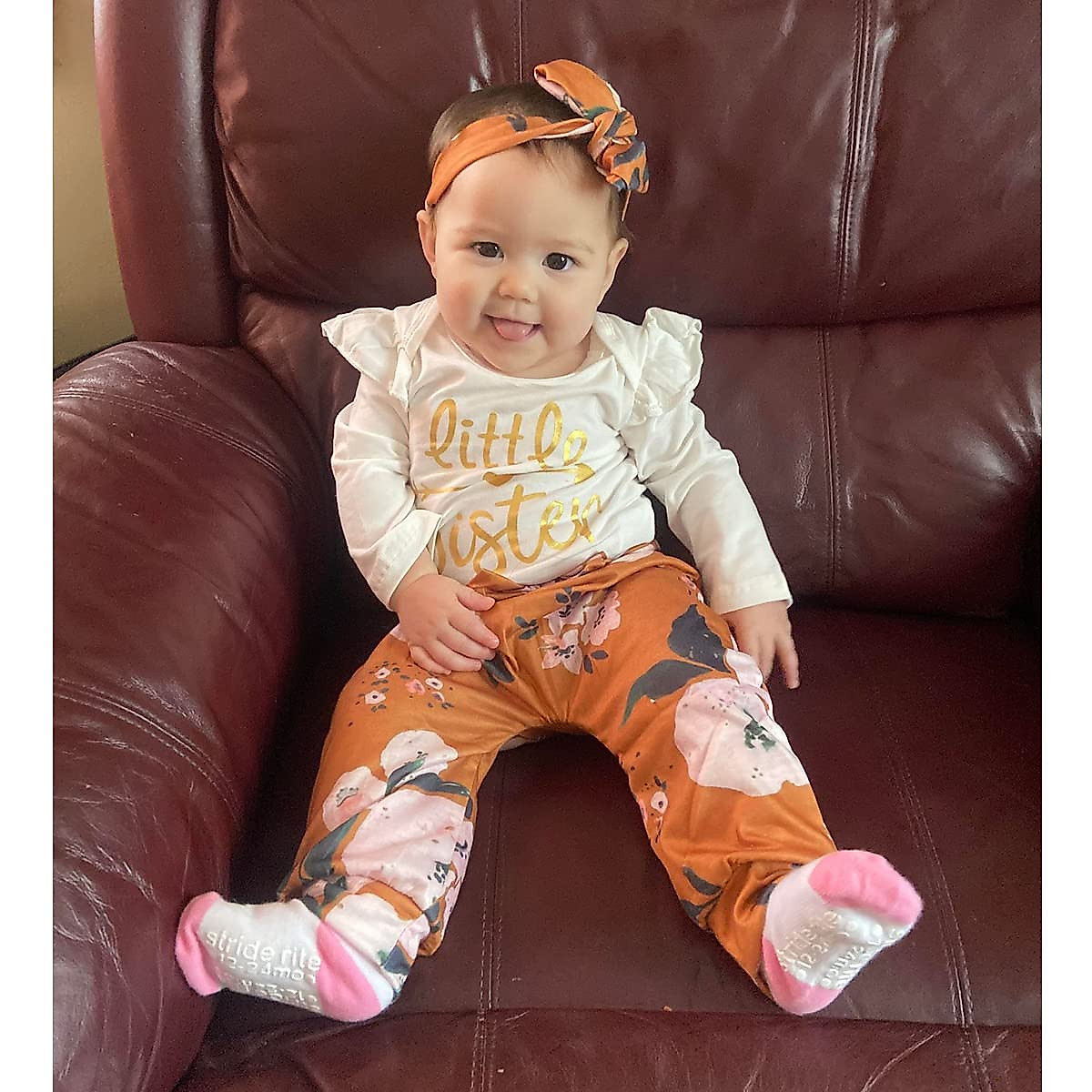 BIRTHDAY SHARK Big Sister Little Sister Matching Outfits Matching Outfits for Girls Little Sister Outfit (Yellow-Little Sister,0-3 Months)