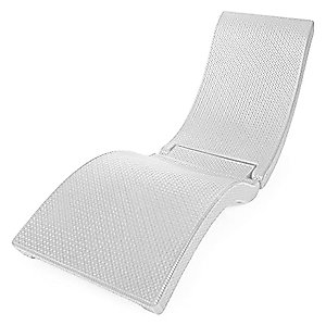 Robelle Premium Poolside Patio Chaise Lounge Chair, White
