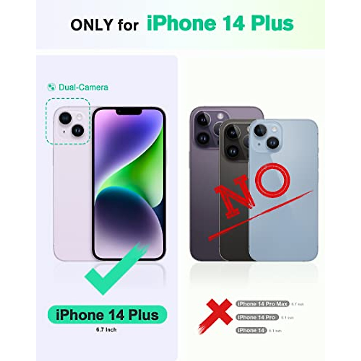 TUCCH Case for iPhone 14 Plus Wallet Case, [RFID Blocking] 4 Card Holder Stand [Shockproof TPU Interior Case] PU Leather Magnetic Protective Flip Cover Compatible with iPhone 14 Plus 6.7" 2022, Black