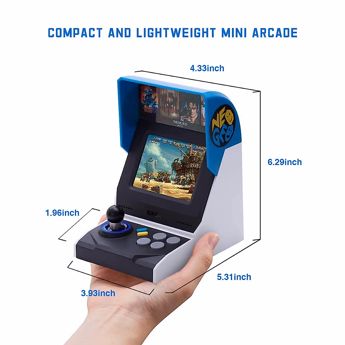 Neo Geo Mini International Arcade and White Game Pad Set [Included HDMI Cable], 40 Pre-Loaded Classic SNK Games:The KING of The FIGHTERS / METAL SLUG and More