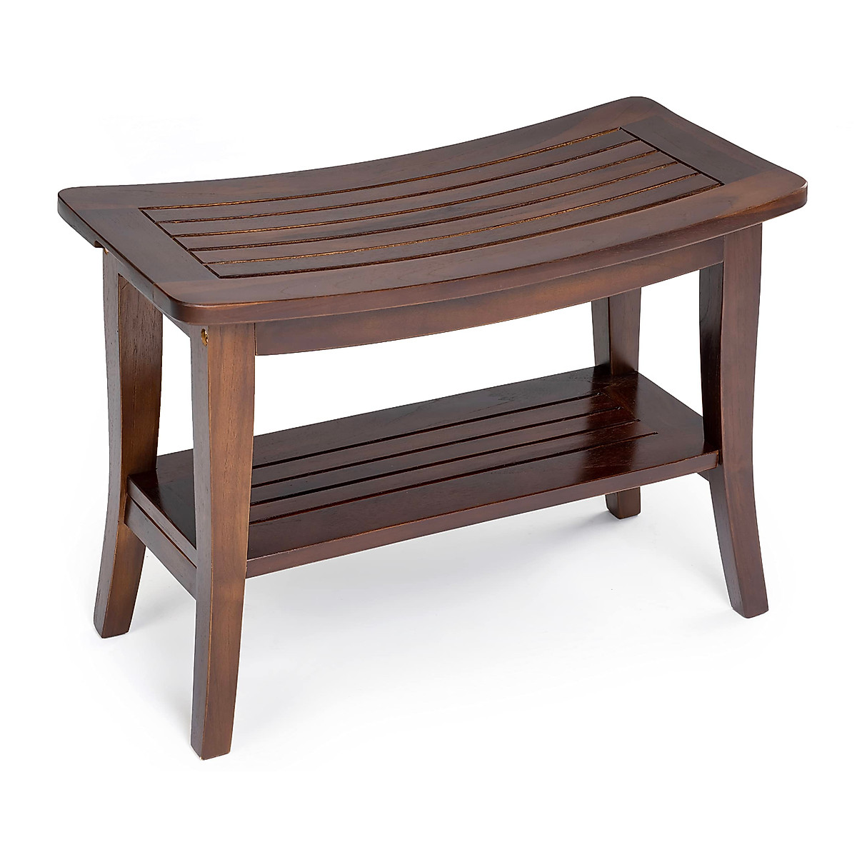 ALATEAK Waterproof Shower Bath Spa Bench Stool with Shelf Storage