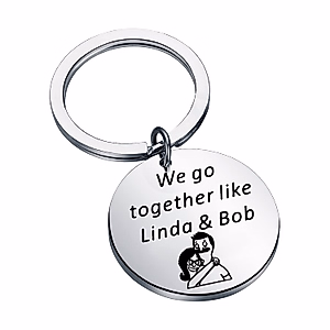 FAADBUK Bob's Burgers Inspired Gift Couple Keychian Set You’re the Linda to my Bob Valentine’s Day Gift (Go Together Linda Bob)