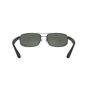 Ray-Ban Men's RB3445 Rectangular Sunglasses, Gunmetal/Dark Green, 61 mm