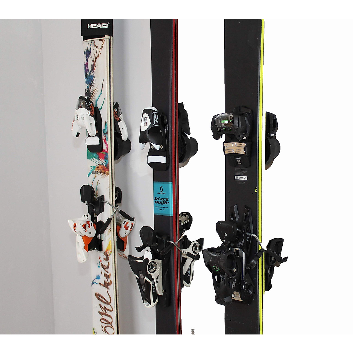 Button Ski Hanger 5-Pack, 5 Individual Fixtures To Safely Store 5 Pairs Of Alpine Skis Of Any Shape Or Size (Rockers, Carvers, Racers, Kids) To Make A Wall Or Floor Ski Storage Rack