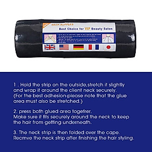 Disposable Paper Barber Neck Strips - 5 Rolls 500 Strips Black Professional Stretchy Paper Neck Band for Salon Haircut Styling