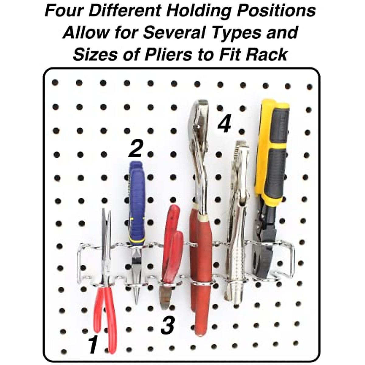 RightArrange Pegboard Tool Organizers, 2-Pack - Screwdriver Holder and/or Pliers Rack Accessory - Hooks to Any Peg Board - Pegboard Organization Accessory for Workbench, Garage, Tool Shed, Craft Room
