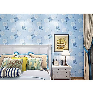 HOYOYO Hydrangea Peel and Stick Shelf Liner Paper, Blue White Floral Self-Adhesive Liner Dresser Drawer Bedroom Living Room Home Decoration 17.8 x 118 inch