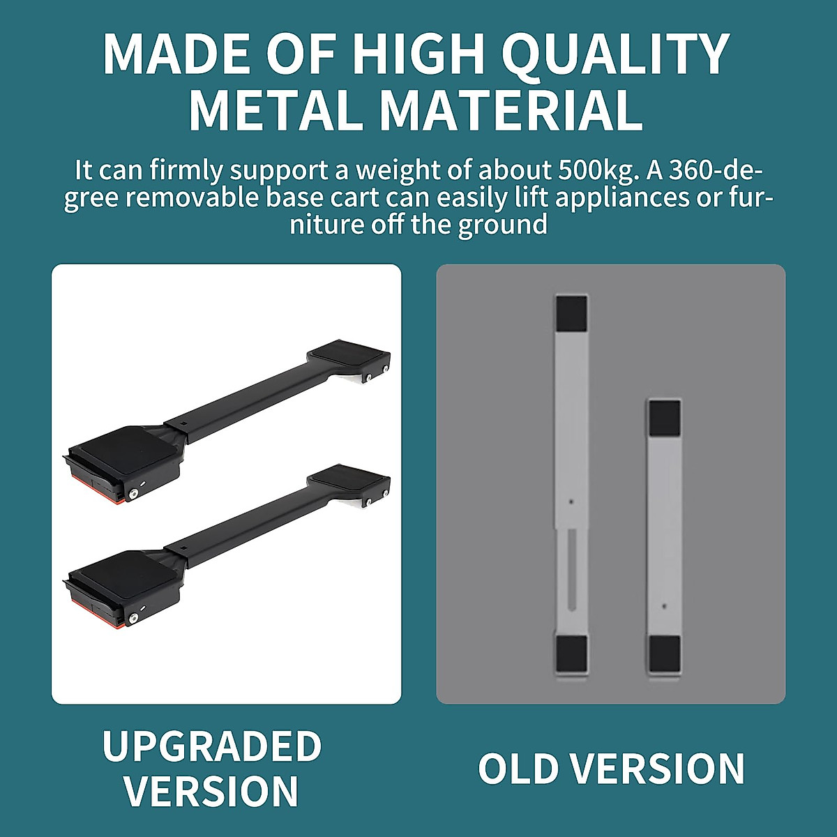 FALESOUL Appliance Rollers Heavy Duty, 4 Pack Extendable Kitchen Appliances Max 33 Inch, Mobile Washing Machine Base Easily Move Washing Machine,Furniture,Refrigerators,Wine cooler, Hold 1100 lb