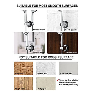 Shower Head Holder, Vacuum Suction Cup Handheld Shower Head Holder Bracket, Removable Polished Chrome Wand Holder for Bathroom