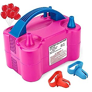 Electric Air Balloon Pump, Portable Dual Nozzle Electric Blower Inflator for Decoration, Party, Sport,Gifts:2 Tying Tools