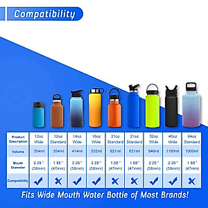 The Mass Wide Mouth Straw Lid Compatibility Most Sports Water Bottle (Kids Lemon)