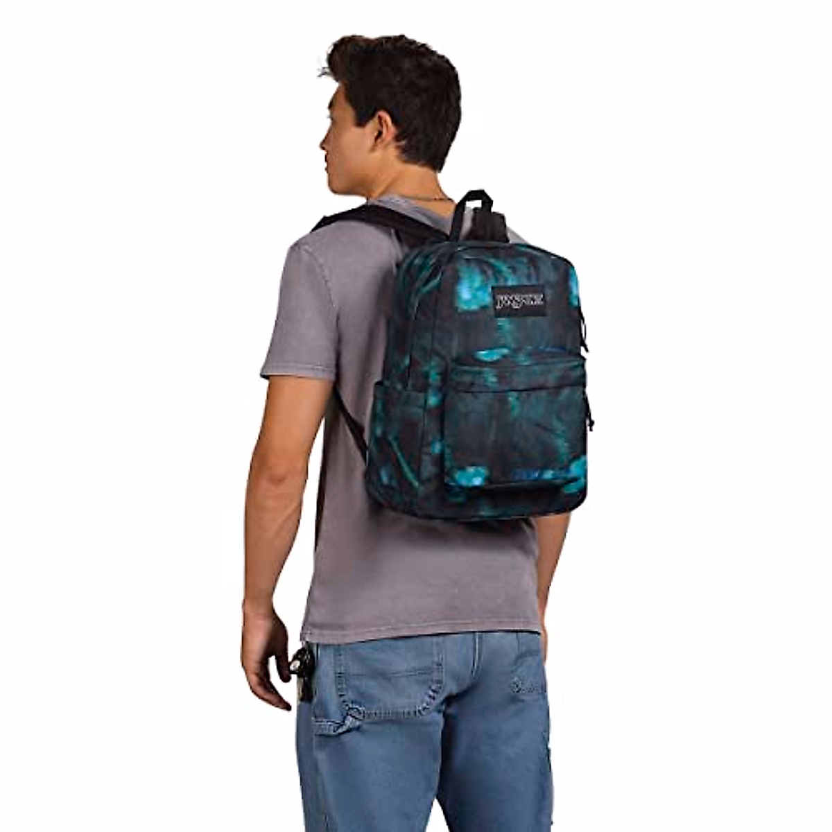 JanSport SuperBreak Plus Backpack with Padded 15-inch Laptop Sleeve and Integrated Bottle Pocket - Spacious and Durable Daypack for Work and Travel - Matrix Glitch