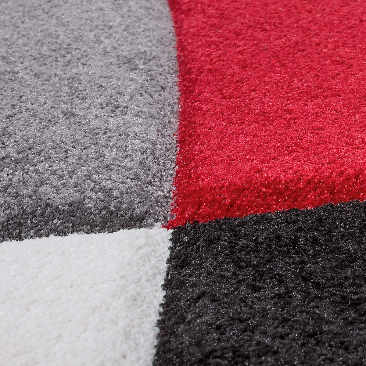 Paco Home Modern Area Rug with Artful Pattern in Red Black Grey, Size: 2'8" x 4'11"