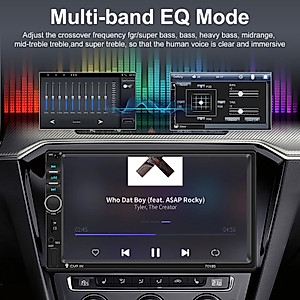 Nhopeew Double Din Car Stereo with Bluetooth and Backup Camera 7 Inch Touch Screen Car Radio Support AUX/USB/TF Card/Mirror Link/Steering Wheel Control
